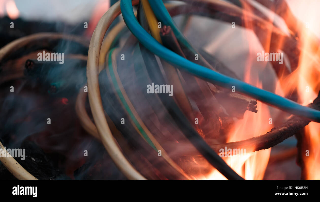 Firing wire in fire Stock Photo - Alamy