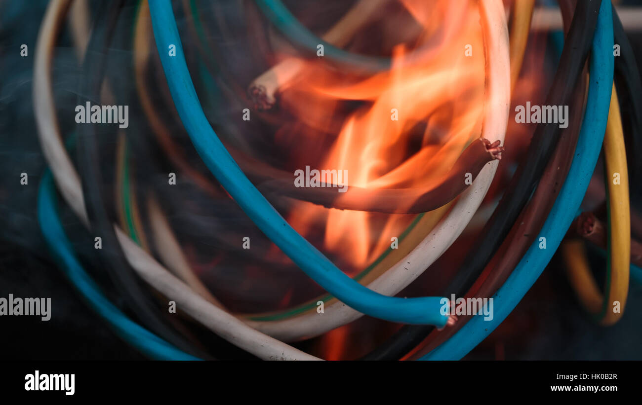 Firing wire in fire Stock Photo - Alamy