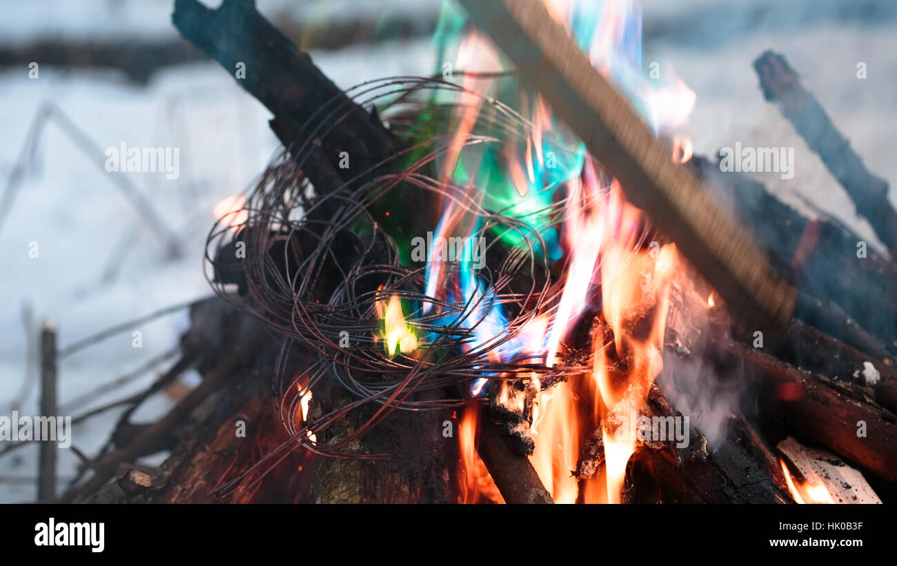 Firing wire in fire Stock Photo - Alamy