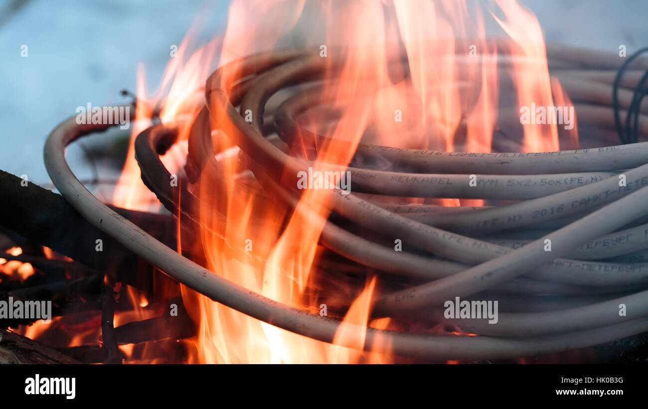 Firing wire in fire Stock Photo - Alamy