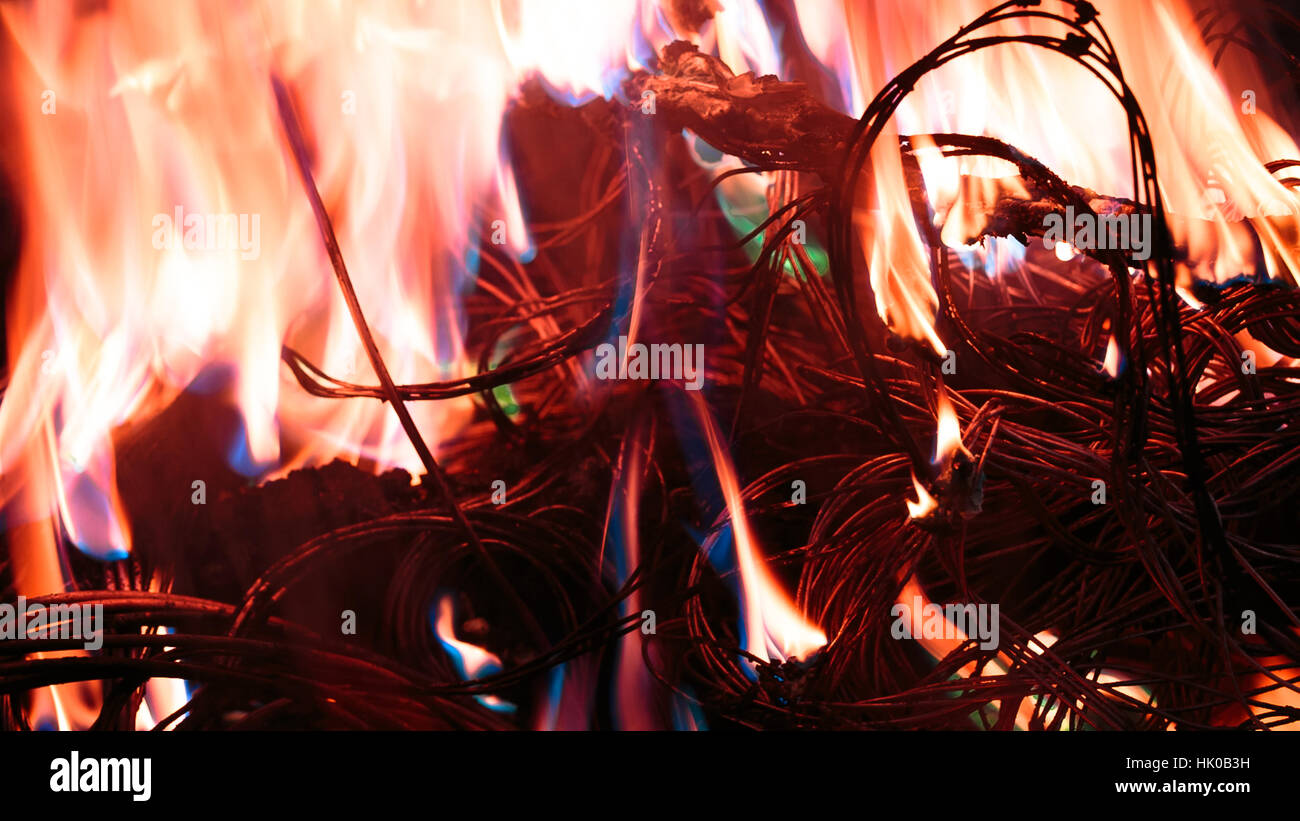 Firing wire in fire Stock Photo - Alamy