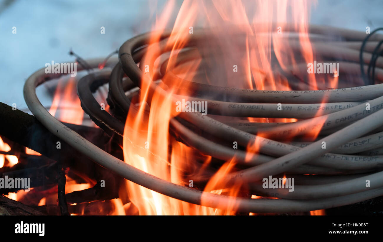 Firing wire in fire Stock Photo - Alamy