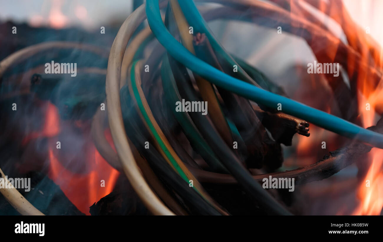 Firing wire in fire Stock Photo - Alamy