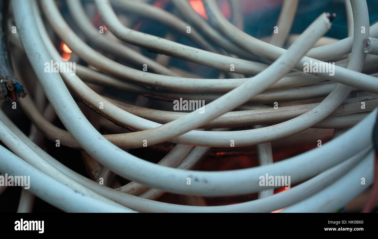 Firing wire in fire Stock Photo - Alamy