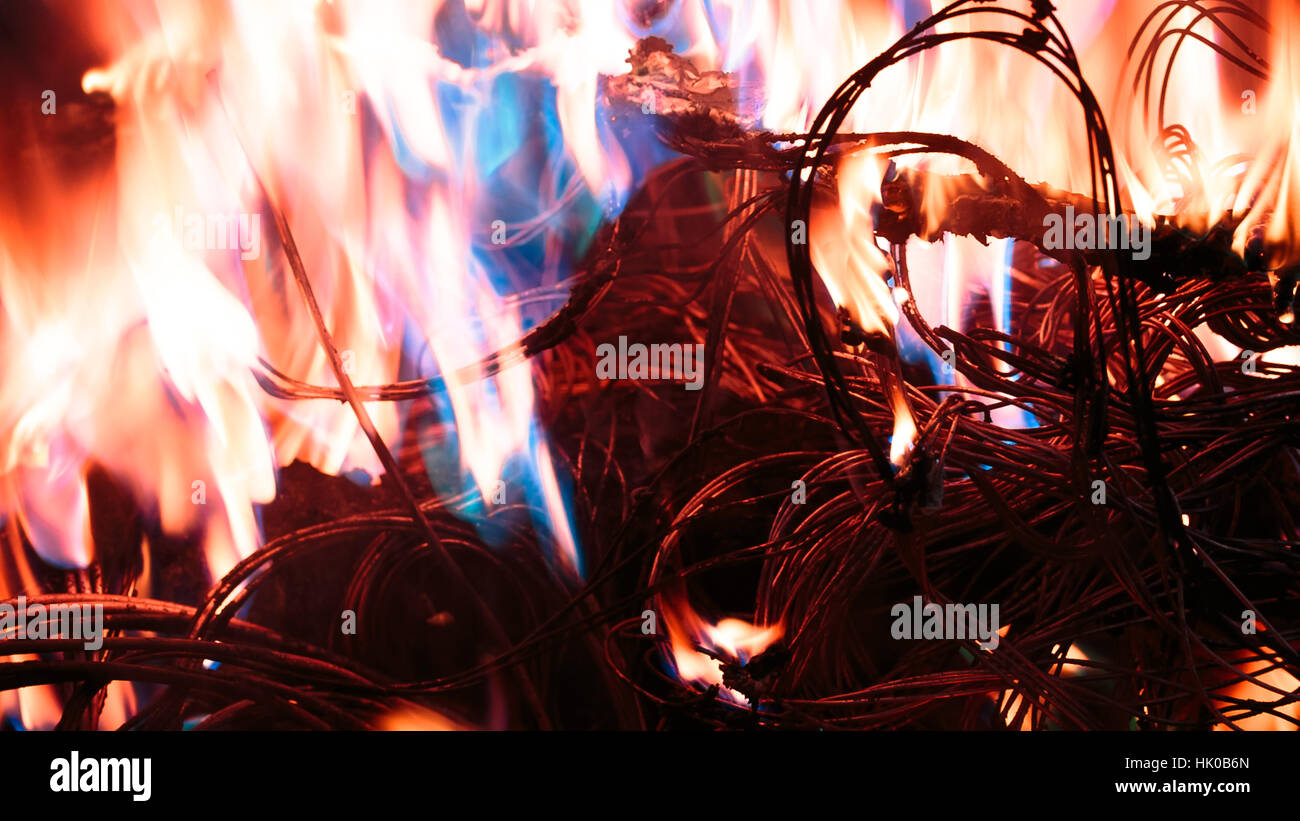 Firing wire in fire Stock Photo - Alamy