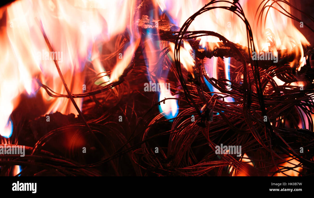 Firing wire in fire Stock Photo - Alamy