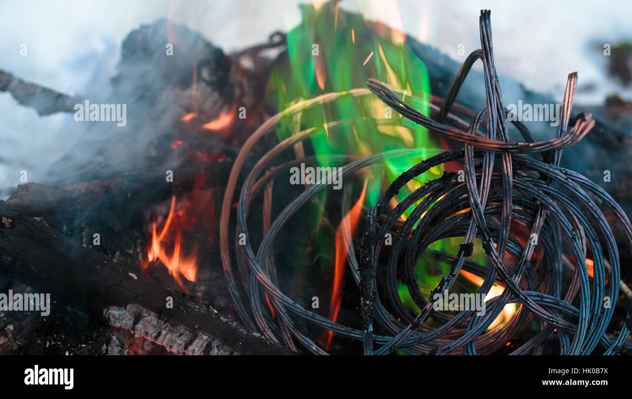 Firing wire in fire Stock Photo - Alamy