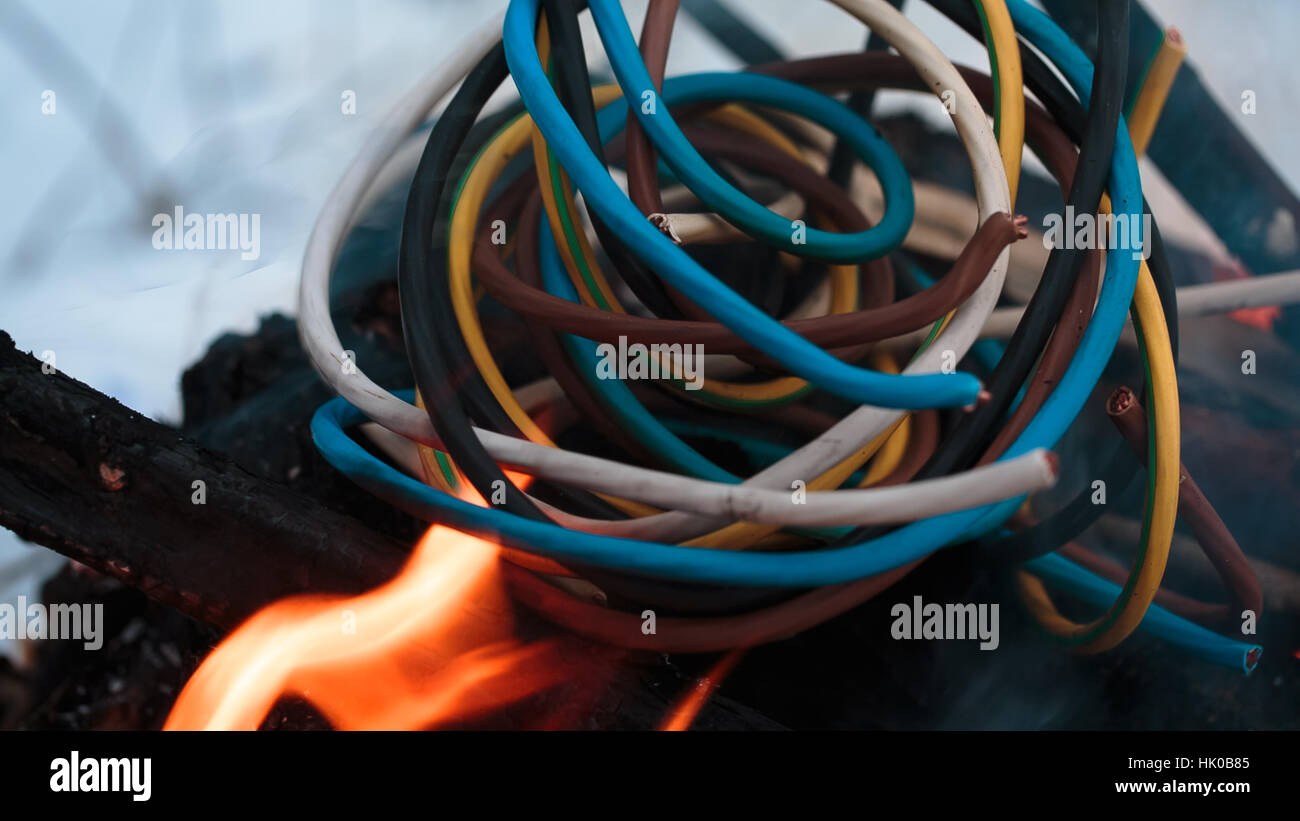 Firing wire in fire Stock Photo - Alamy
