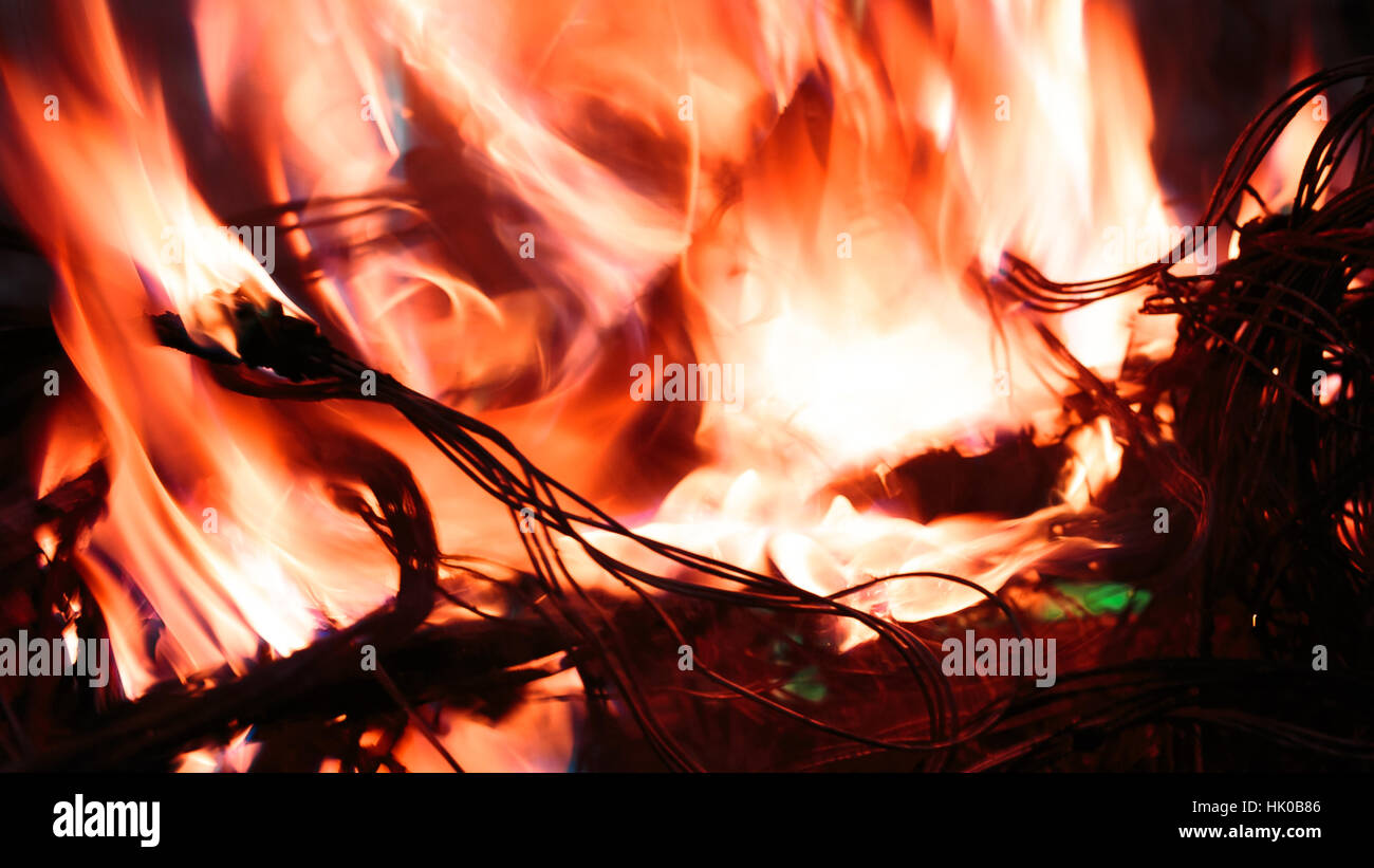Firing wire in fire Stock Photo - Alamy