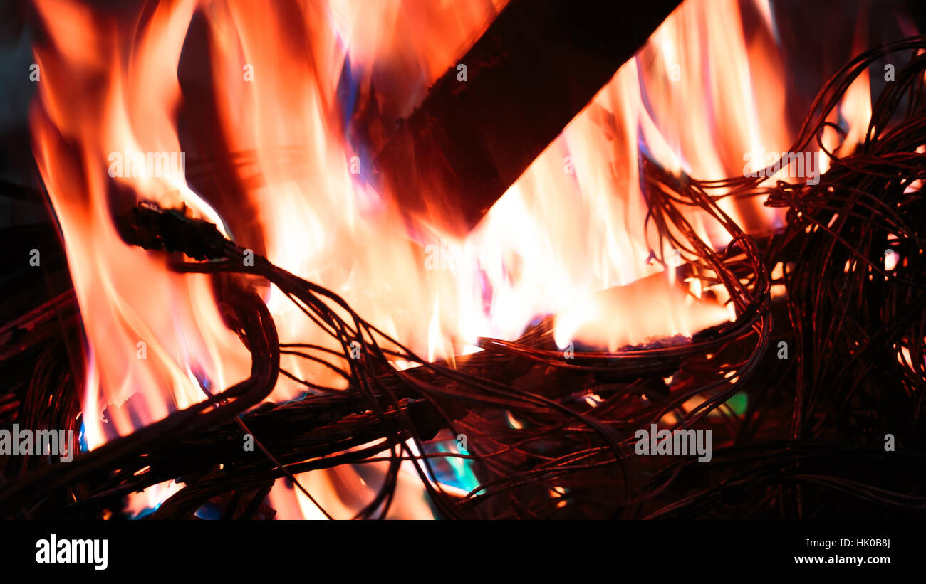 Firing wire in fire Stock Photo - Alamy