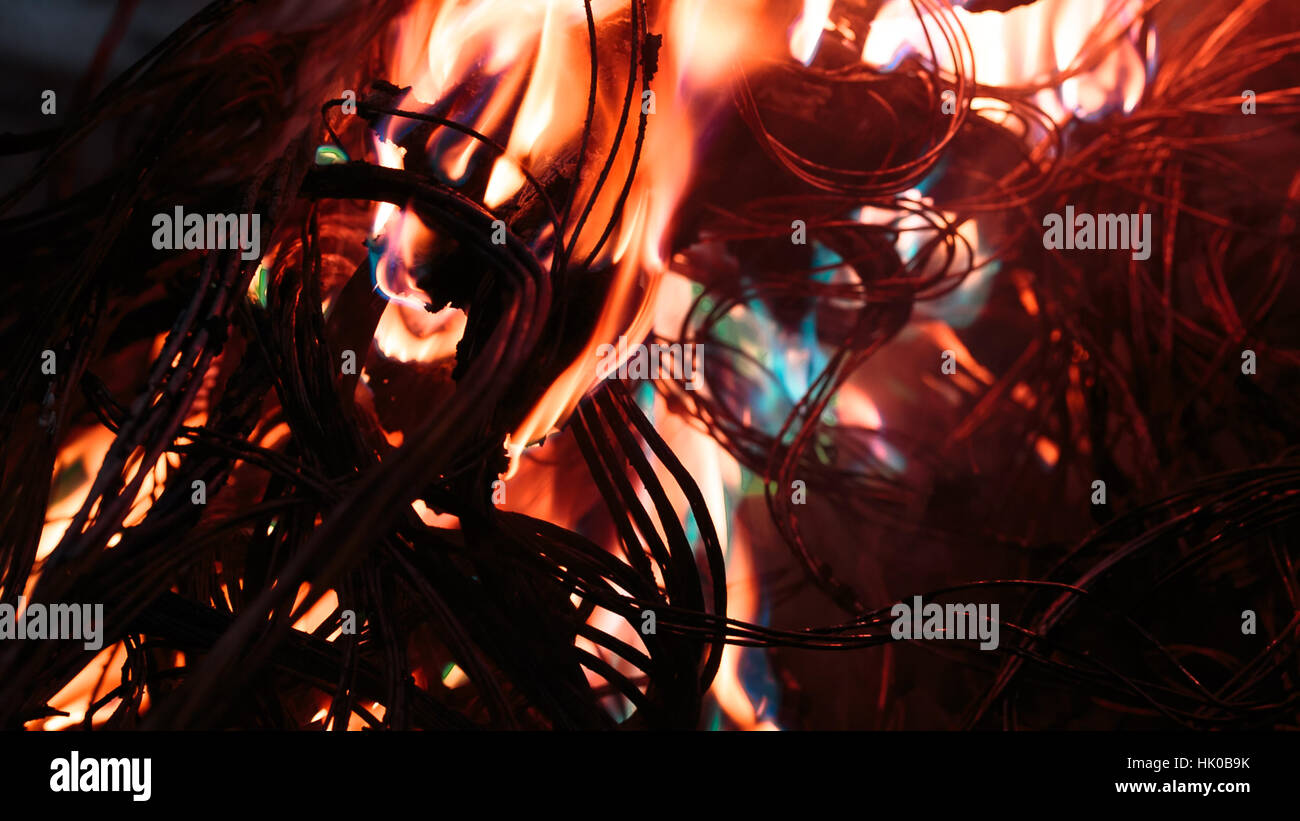 Firing wire in fire Stock Photo - Alamy