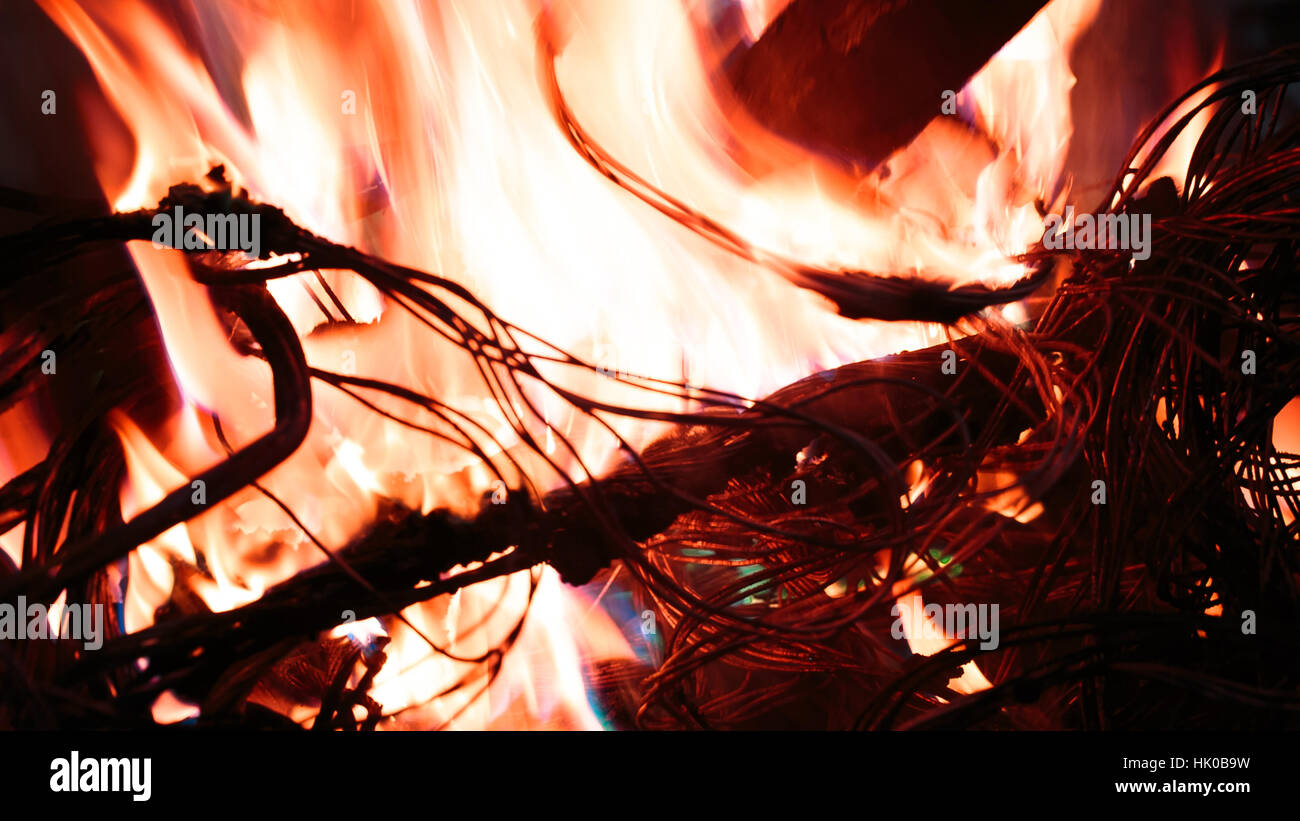 Firing wire in fire Stock Photo - Alamy