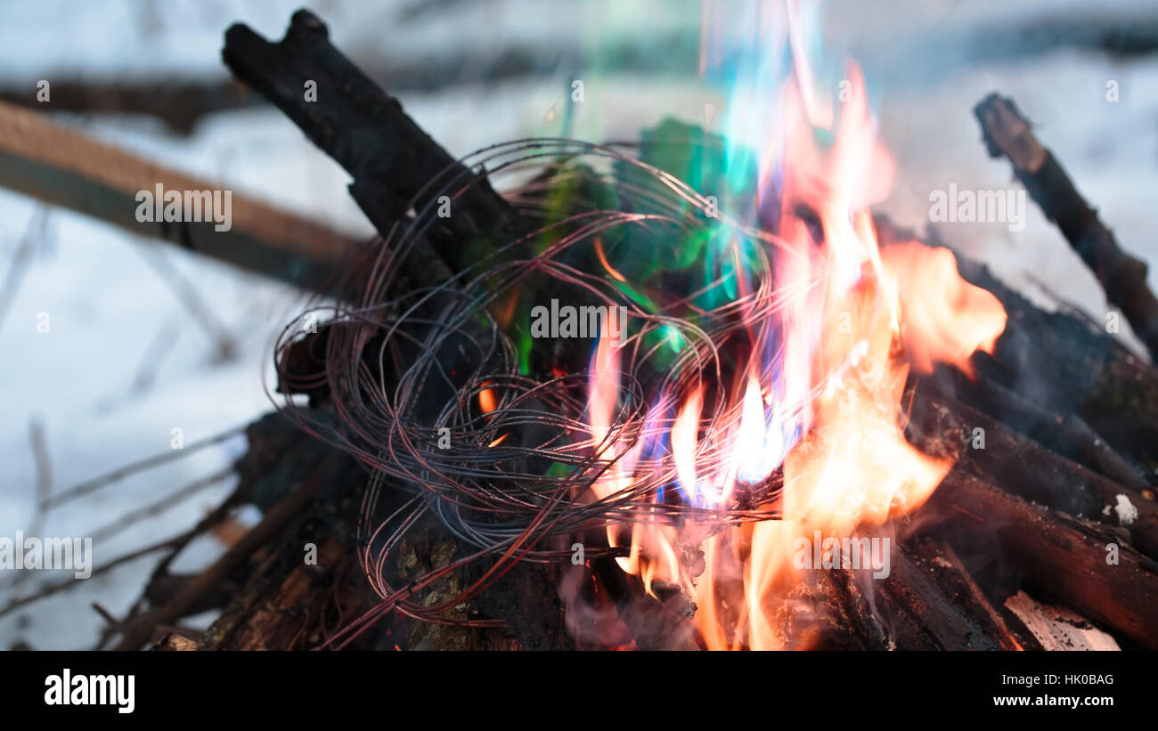 Firing wire in fire Stock Photo - Alamy