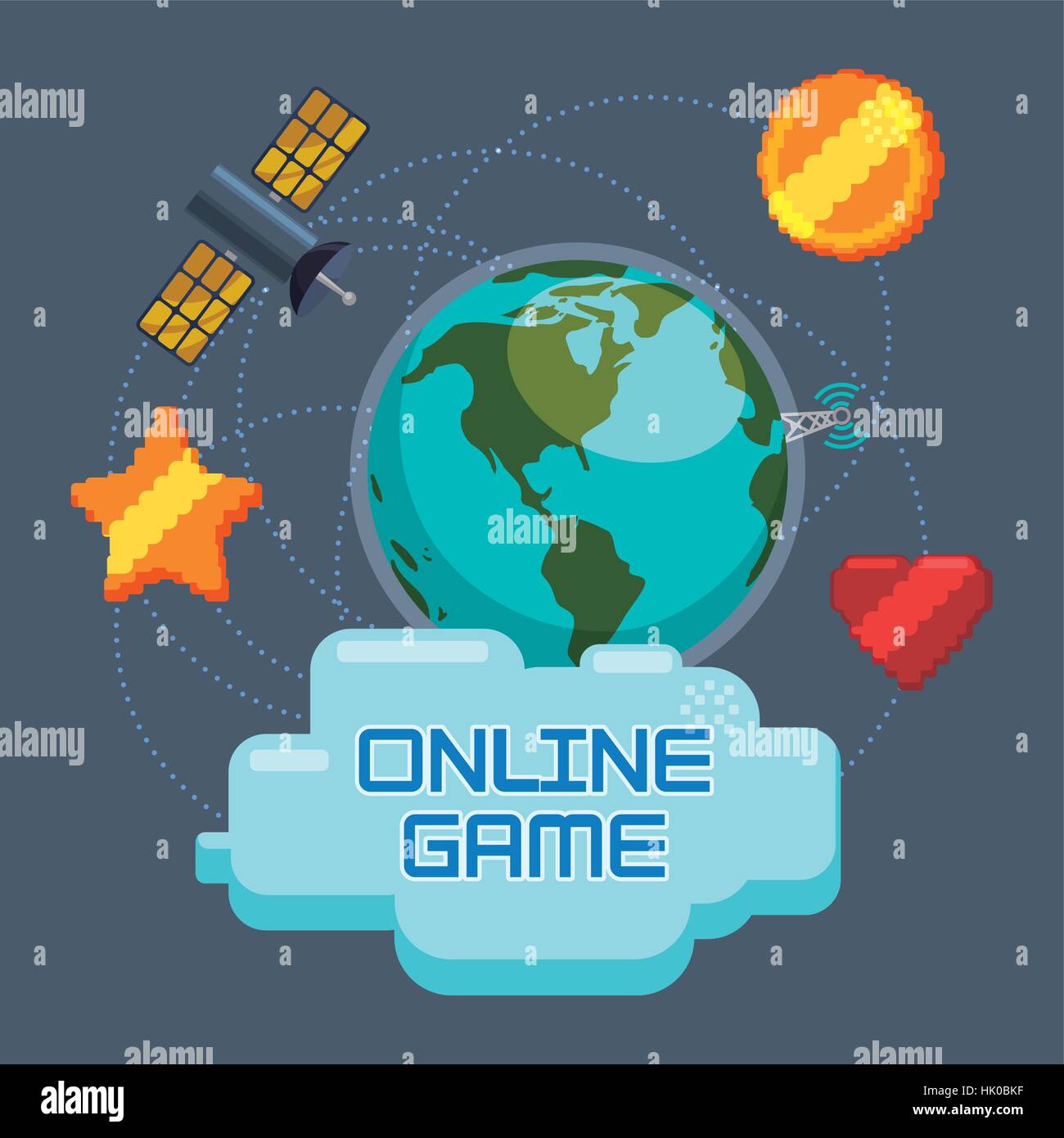 online games worldwire connection media vector illustration eps 10 ...