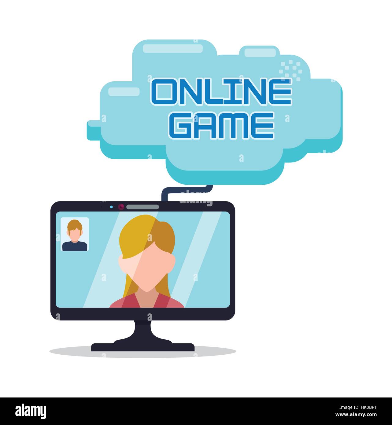 Computer email happy woman Cut Out Stock Images & Pictures - Alamy