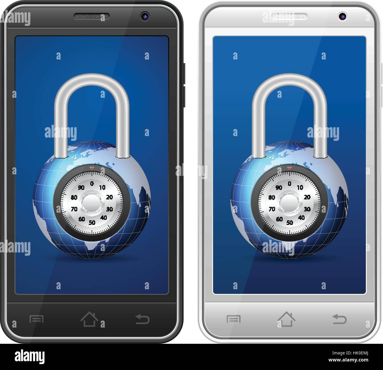 Smart phone map on Stock Vector Images - Alamy