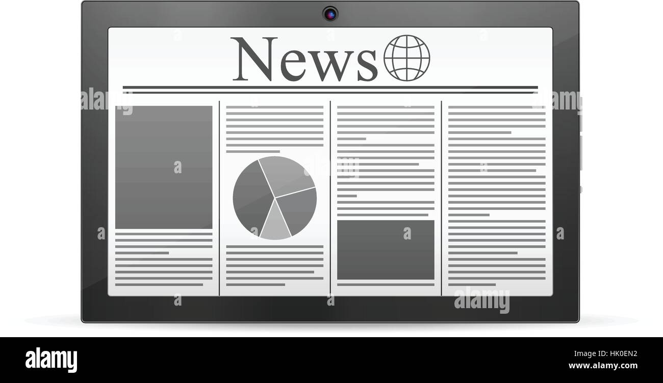 Newspaper on computer screen Stock Vector Images - Alamy