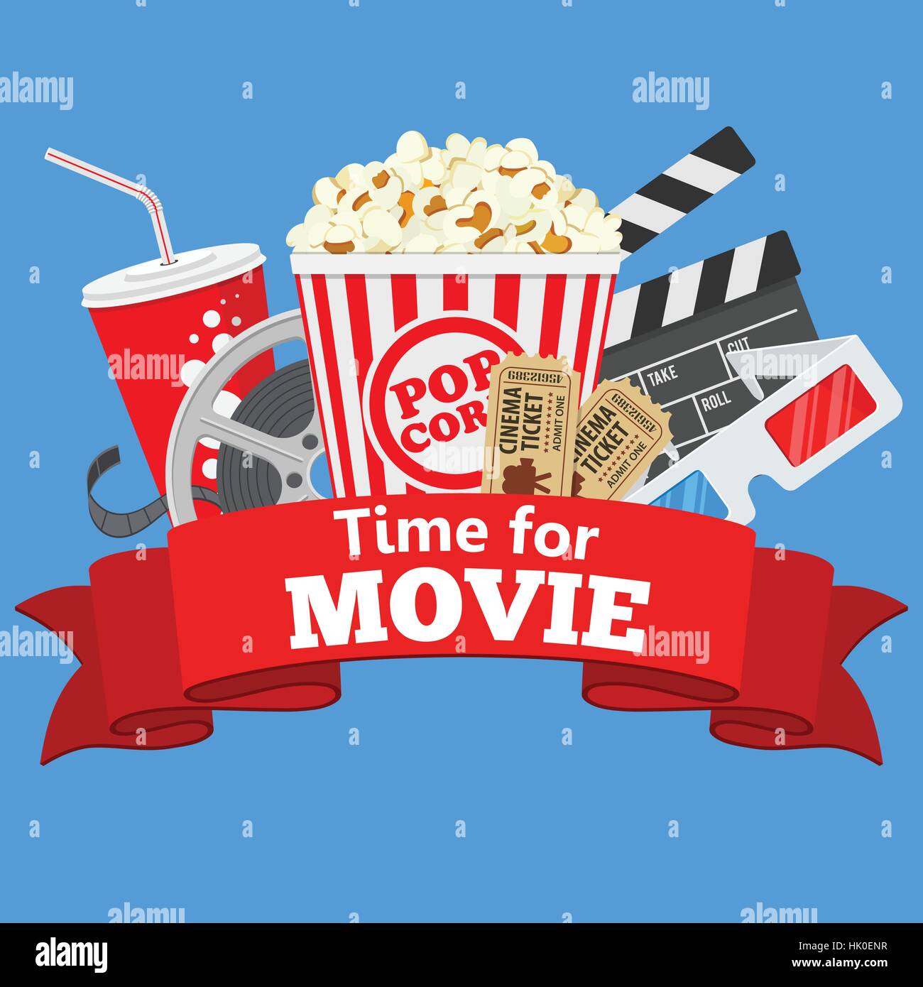 Cinema and Movie time Stock Vector Image & Art - Alamy