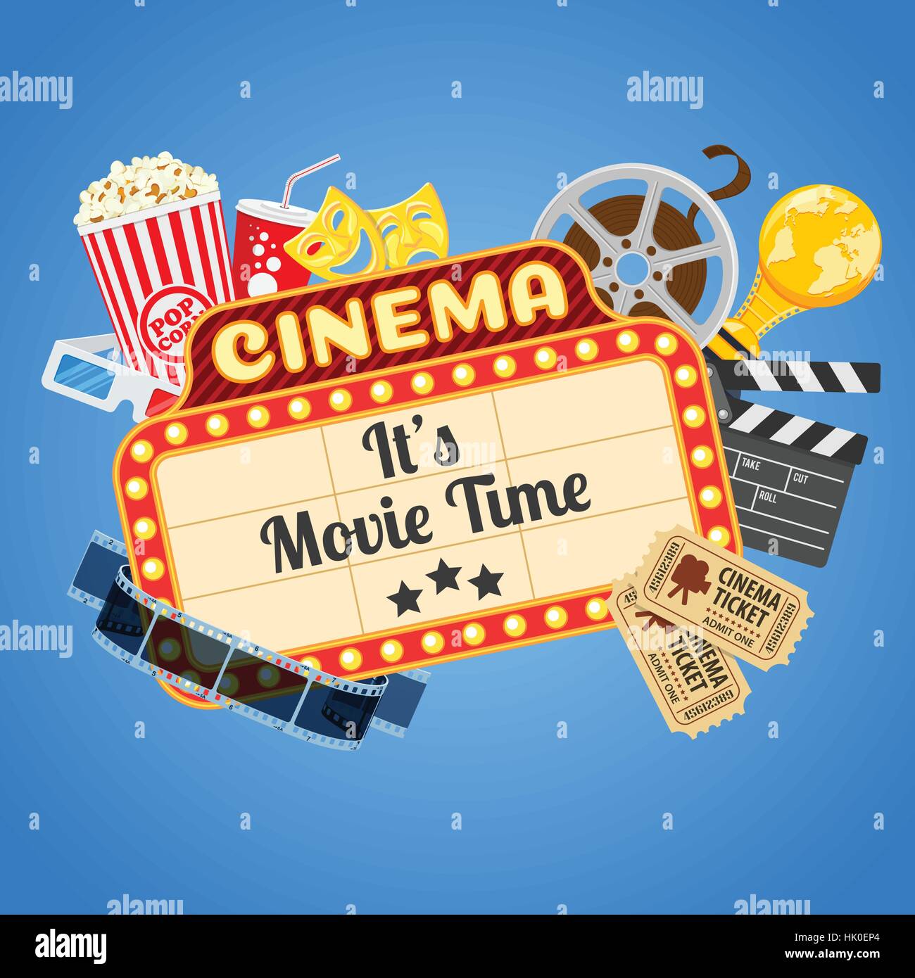 Cinema and Movie time Stock Vector Image & Art - Alamy