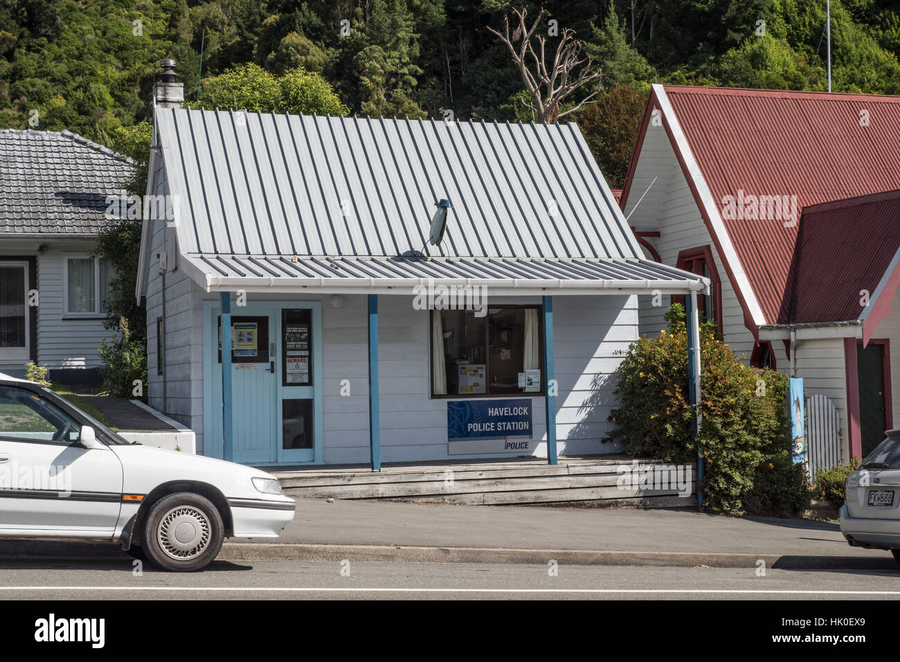 Havelock Police Station, South Island, New Zealand Stock Photo - Alamy