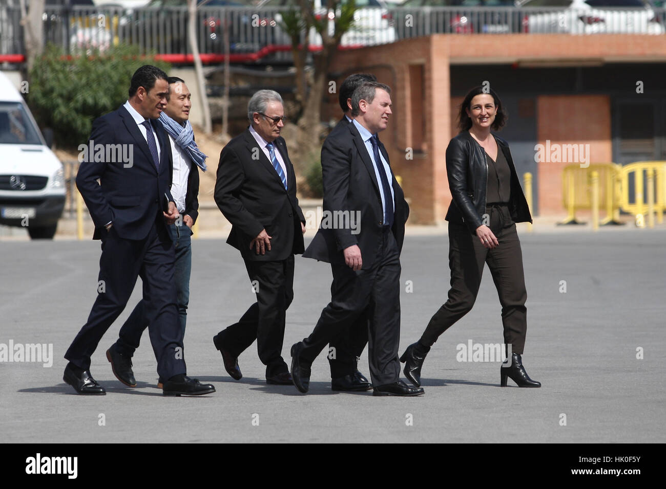 attends a memorial ceremony in honor of Johan Cruyff in the Nou Camp in Barcelona on Tuesday 29 ...