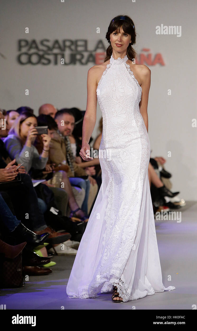 A model wears at collection runway a creation from Charo Ruiz during ...