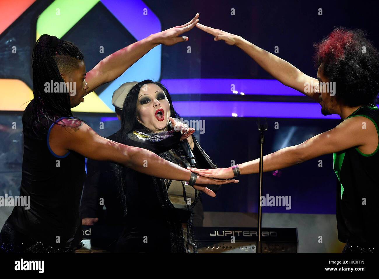 Singer Alaska during the Primavera Pop concert to the 50th Anniversary ...