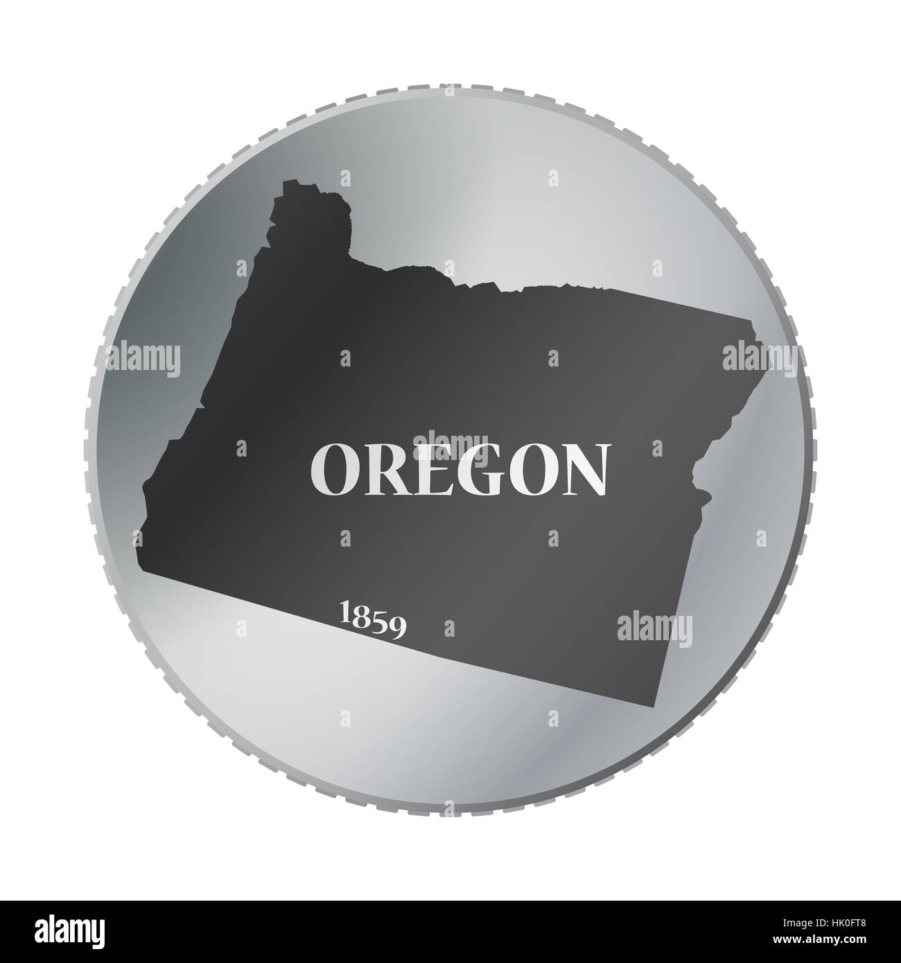 An Oregon state coin isolated on a white background Stock Photo - Alamy