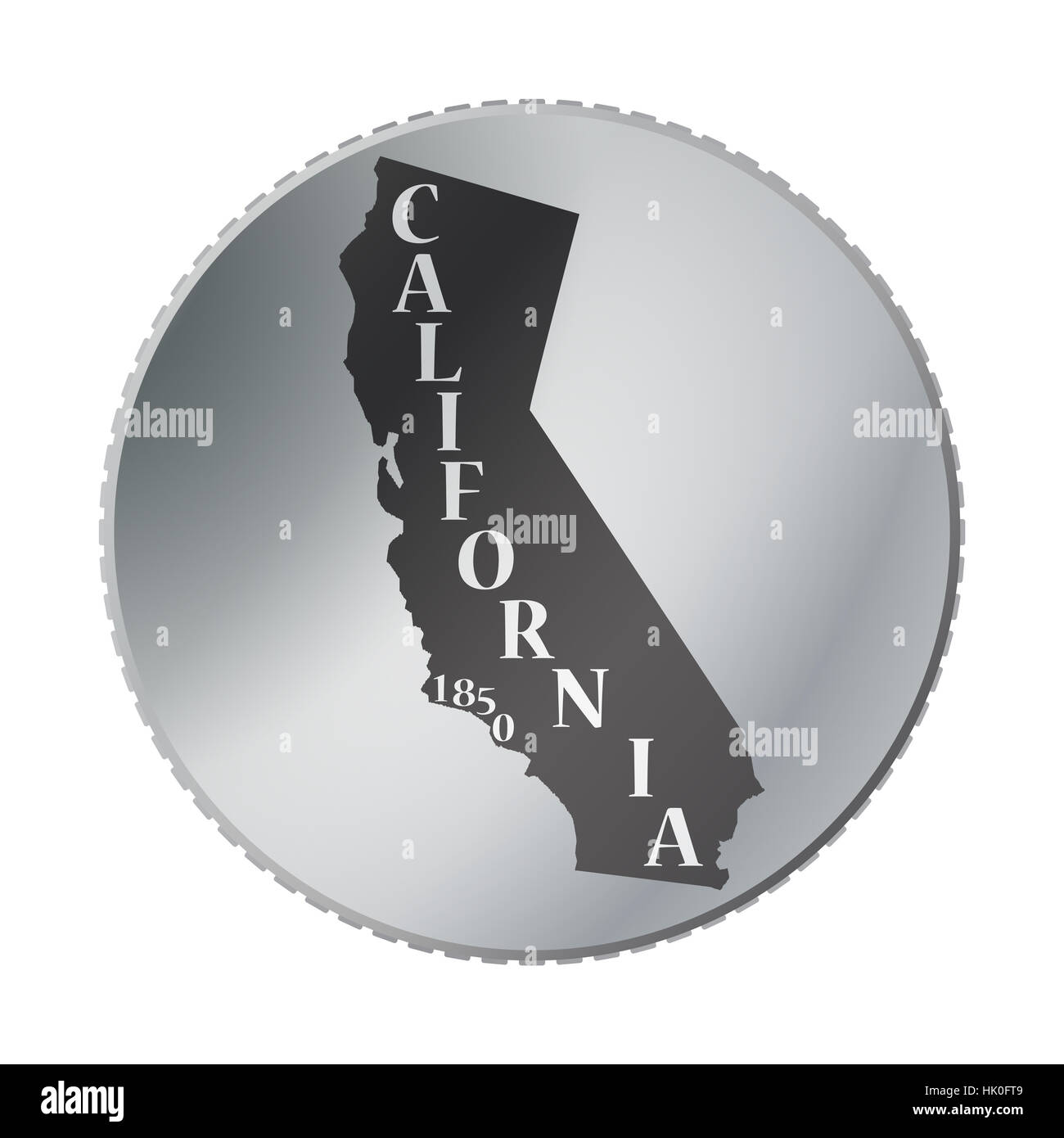 A California state coin isolated on a white background Stock Photo - Alamy