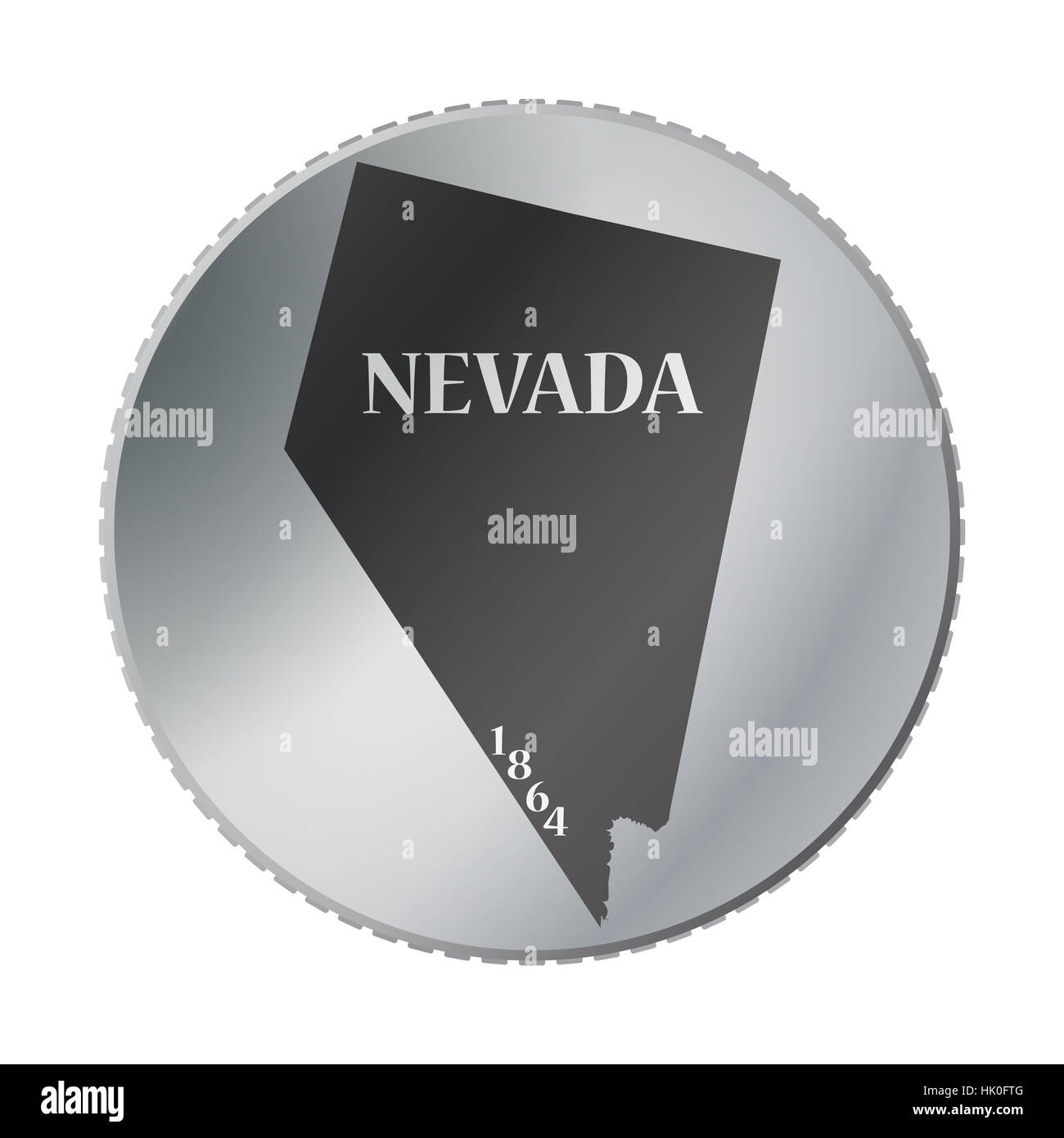 A Nevada state coin isolated on a white background Stock Photo - Alamy