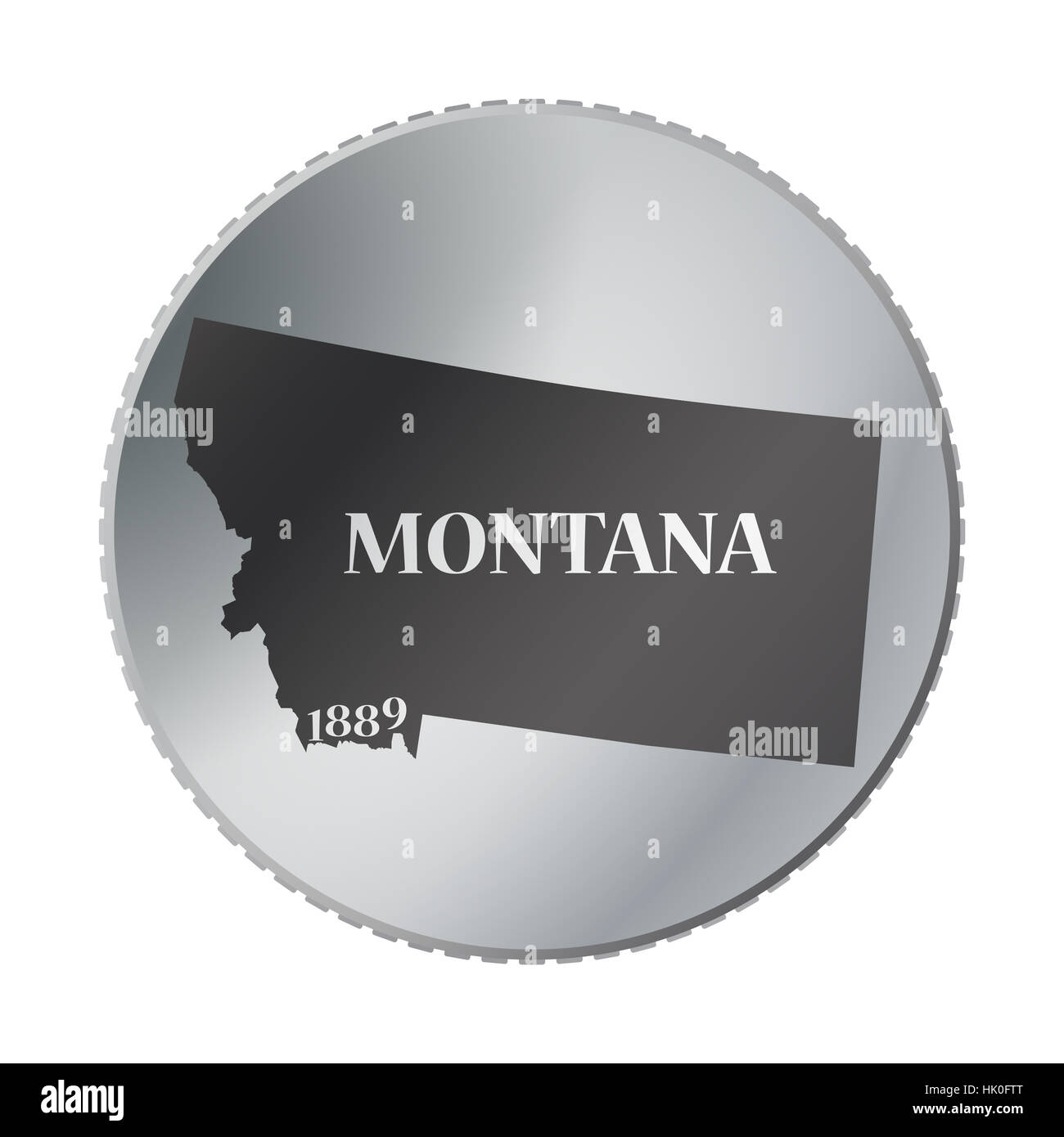 A Montana state coin isolated on a white background Stock Photo - Alamy