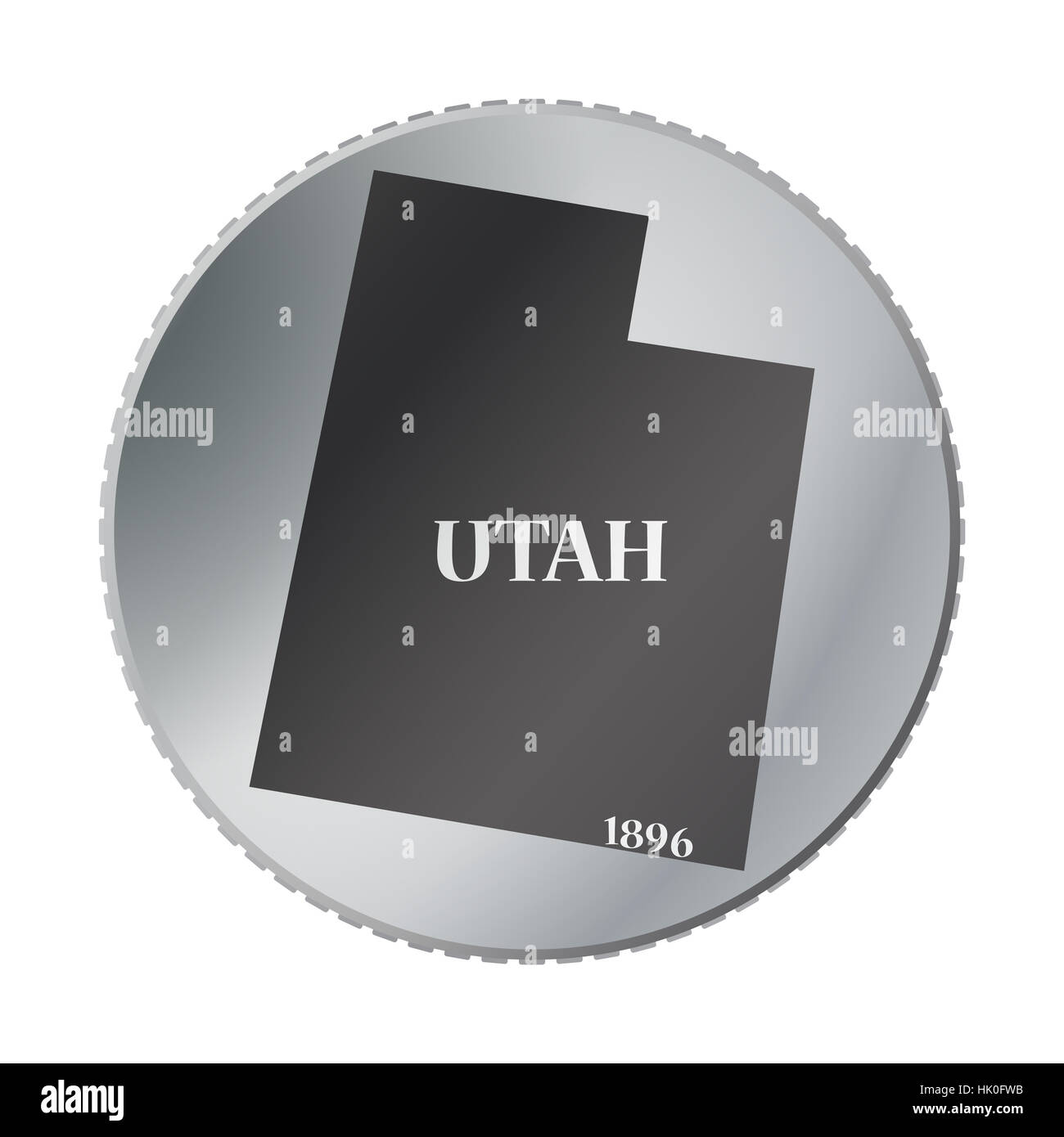 A Utah state coin isolated on a white background Stock Photo - Alamy