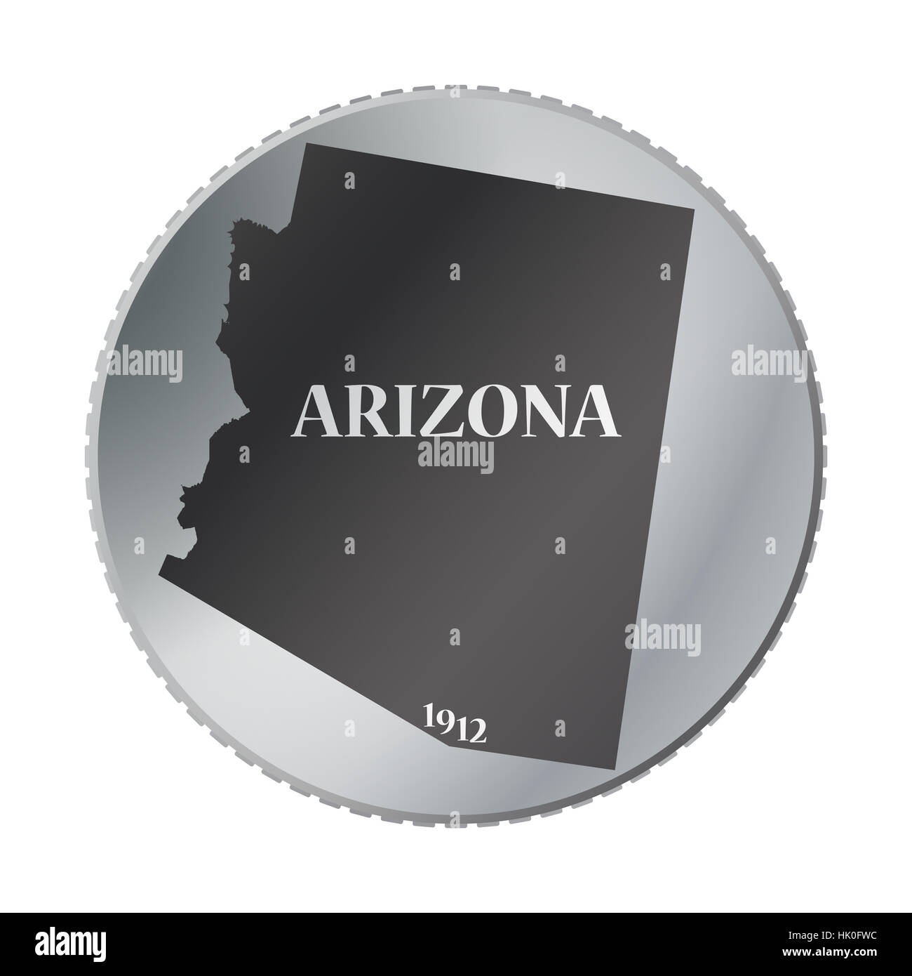 An Arizona state coin isolated on a white background Stock Photo - Alamy