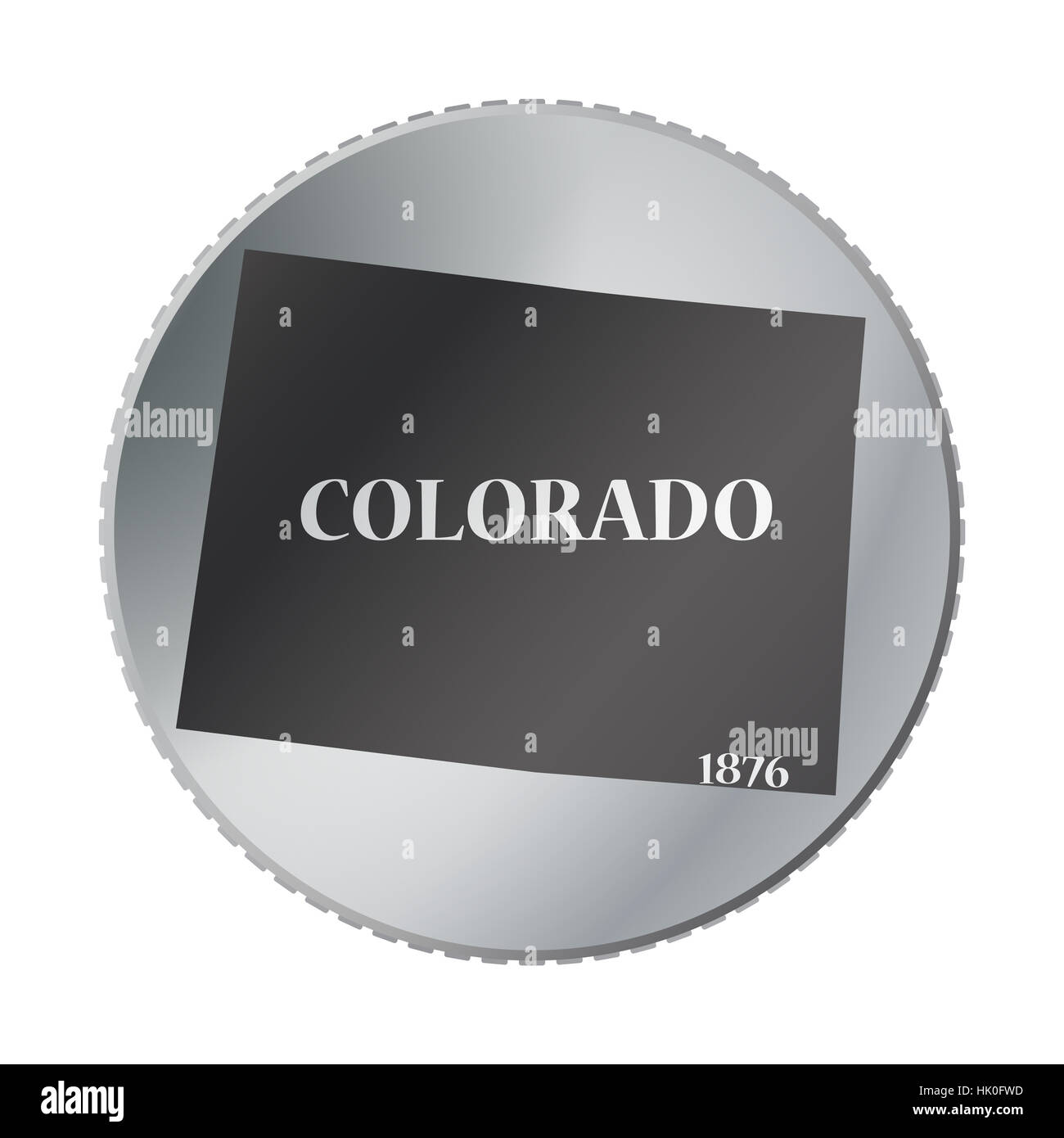 A Colorado state coin isolated on a white background Stock Photo - Alamy