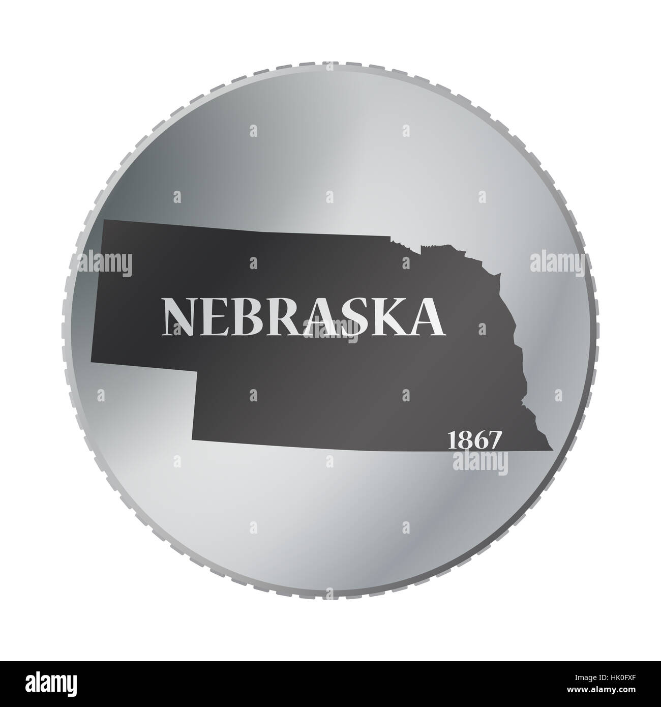 A Nebraska state coin isolated on a white background Stock Photo - Alamy