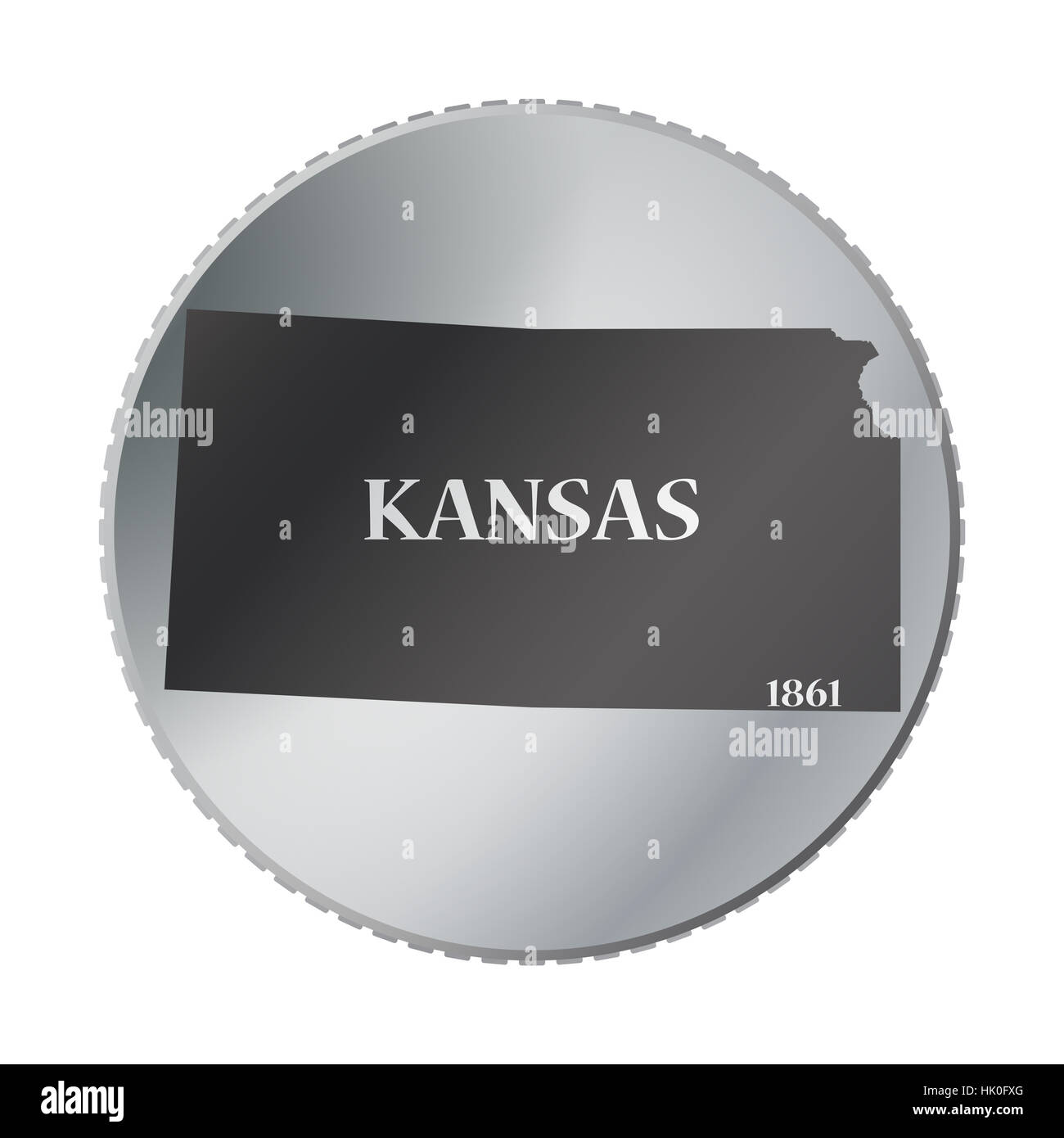 A Kansas state coin isolated on a white background Stock Photo - Alamy
