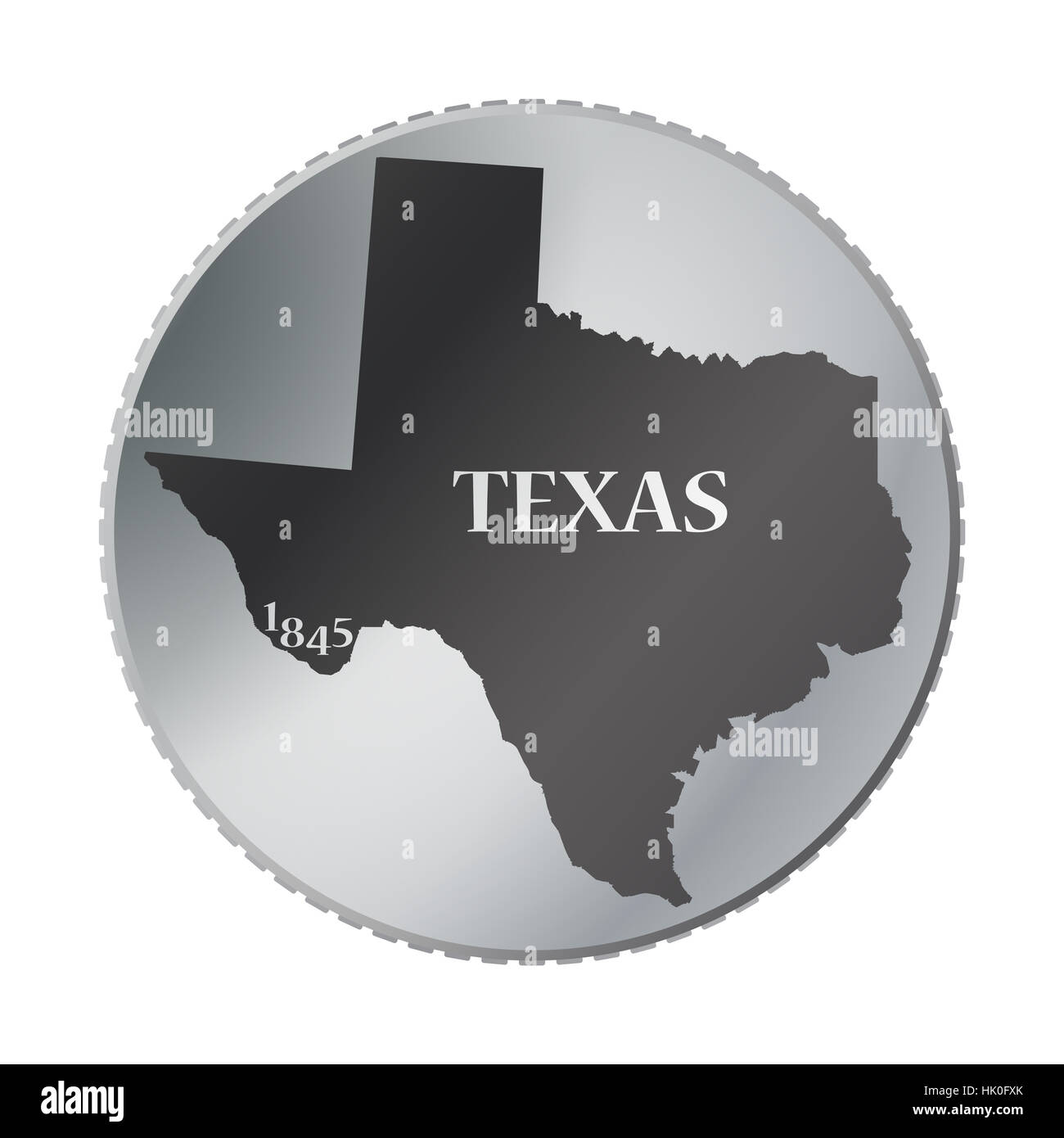 A Texas state coin isolated on a white background Stock Photo - Alamy