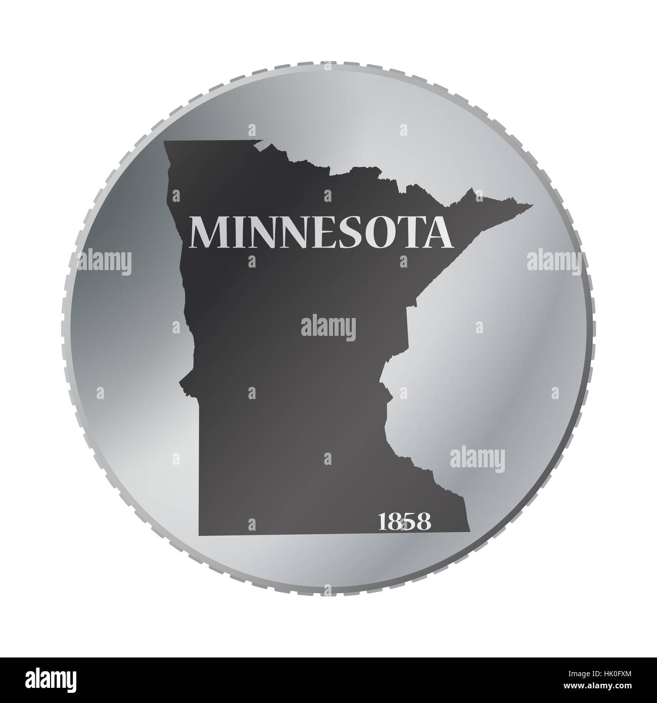 A Minnesota state coin isolated on a white background Stock Photo - Alamy