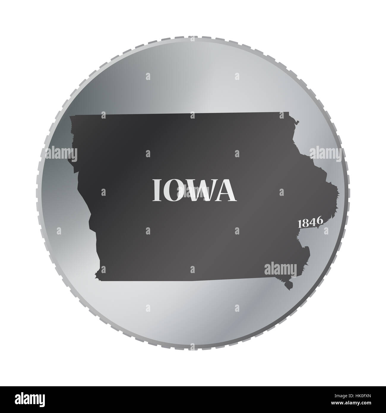 An Iowa state coin isolated on a white background Stock Photo - Alamy