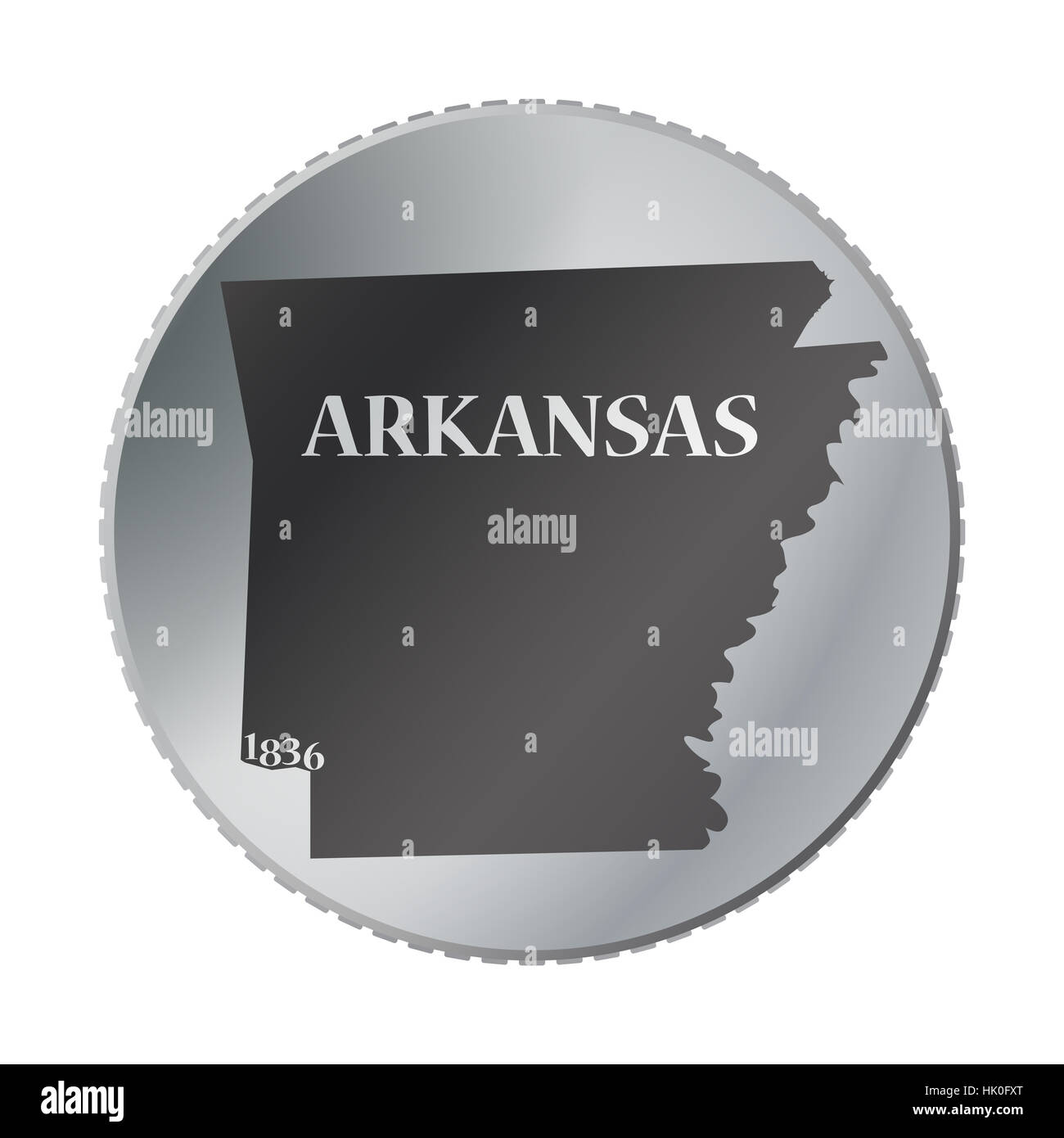 An Arkansas state coin isolated on a white background Stock Photo - Alamy