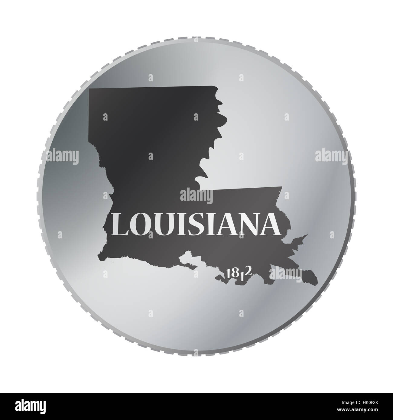 A Louisiana state coin isolated on a white background Stock Photo - Alamy