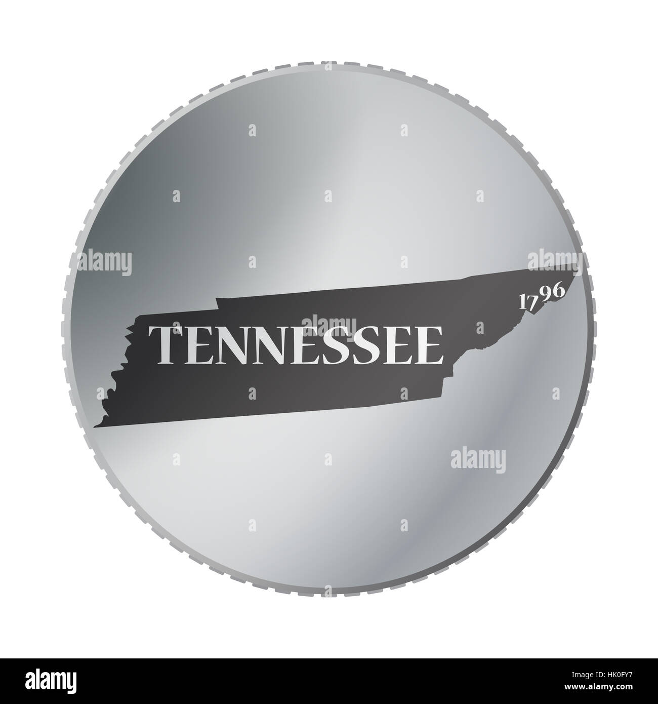 A Tennessee state coin isolated on a white background Stock Photo - Alamy
