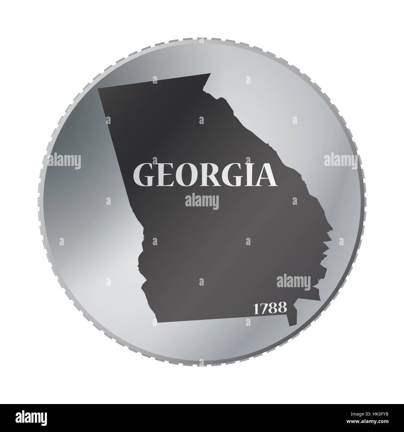 A Georgia state coin isolated on a white background Stock Photo - Alamy