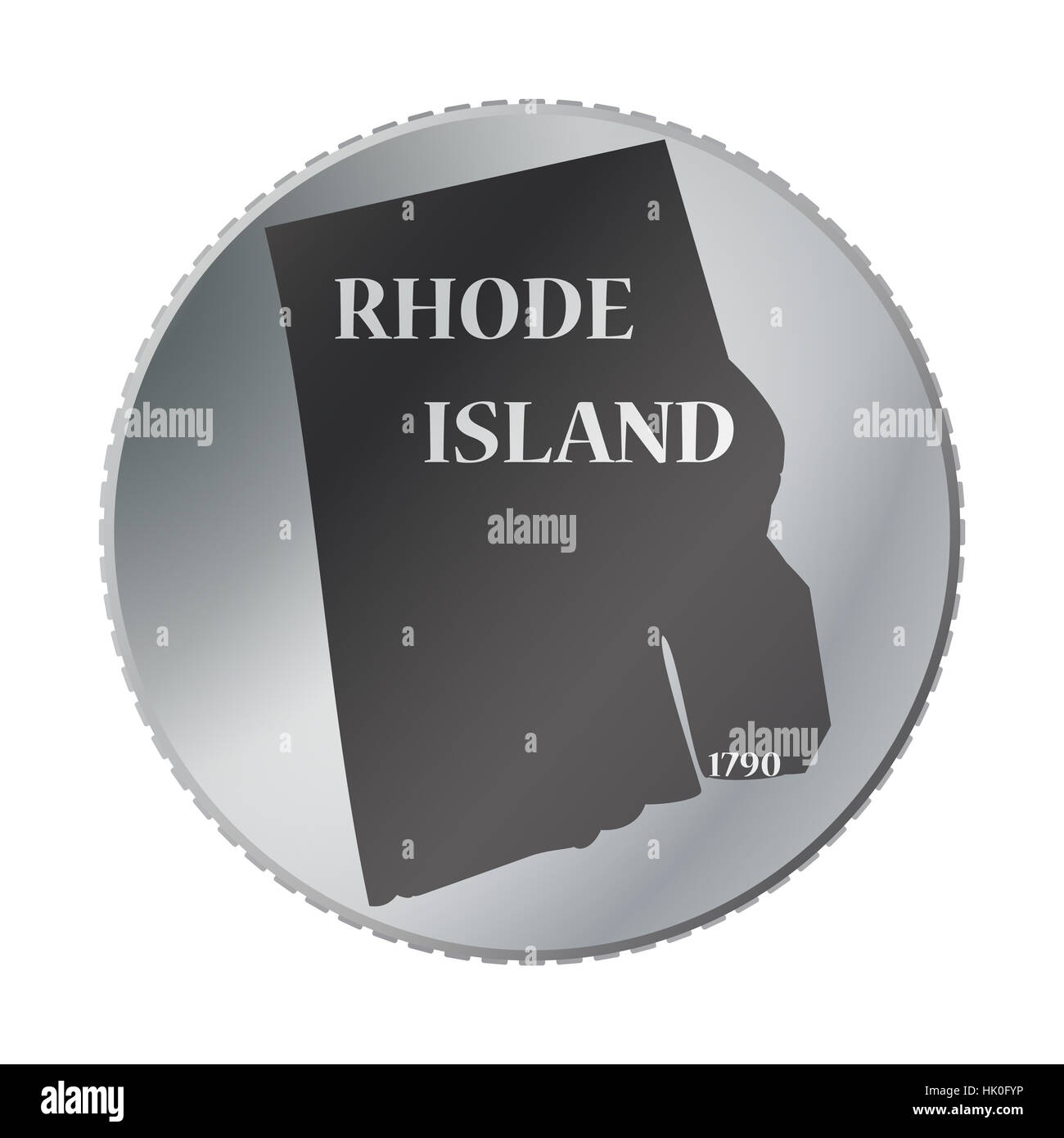 A Rhode Island state coin isolated on a white background Stock Photo ...