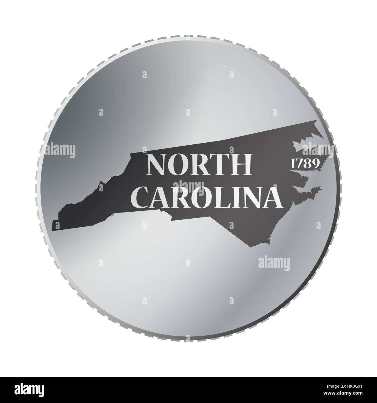 A North Carolina state coin isolated on a white background Stock Photo ...