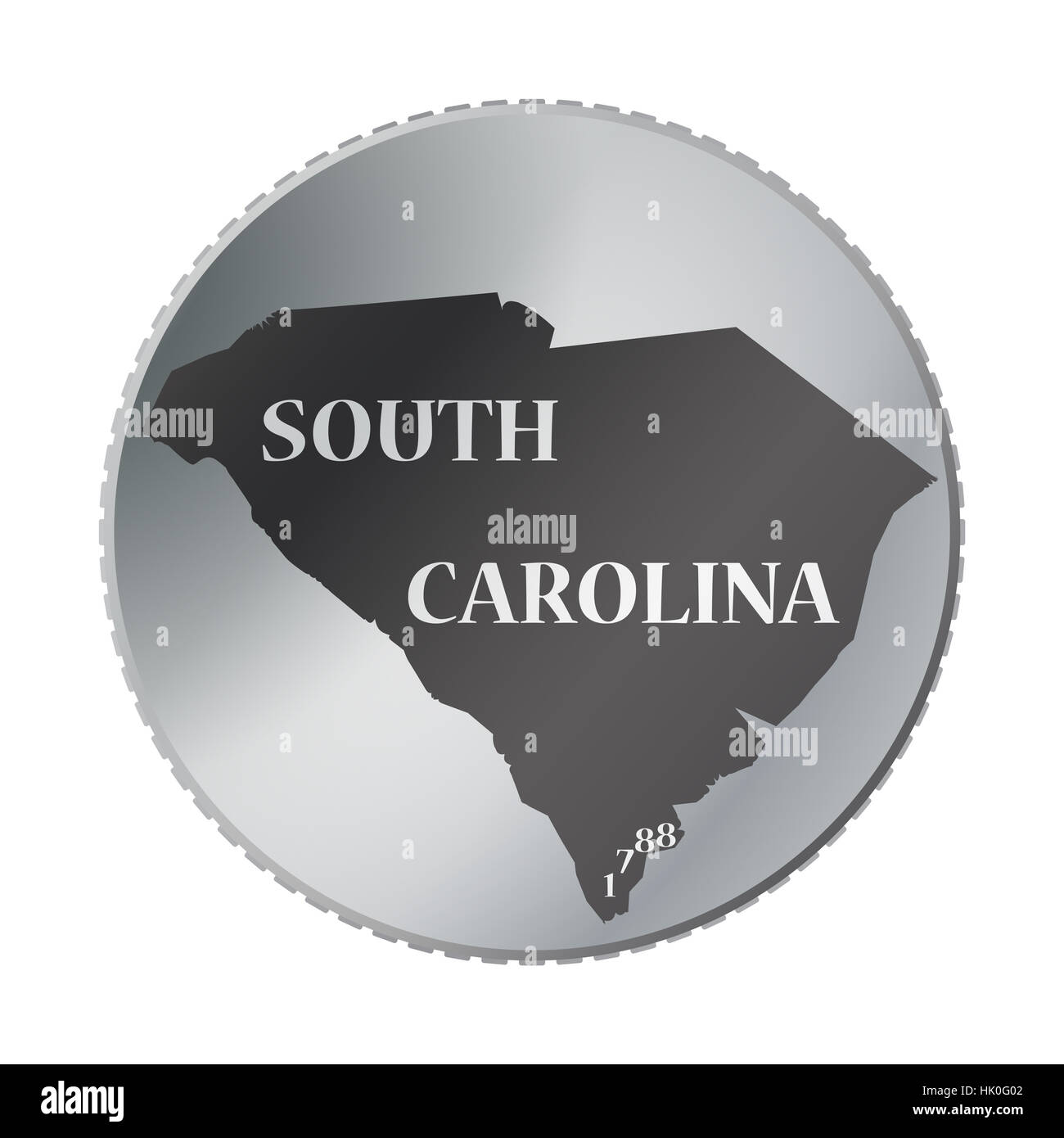 A South Carolina state coin isolated on a white background Stock Photo ...