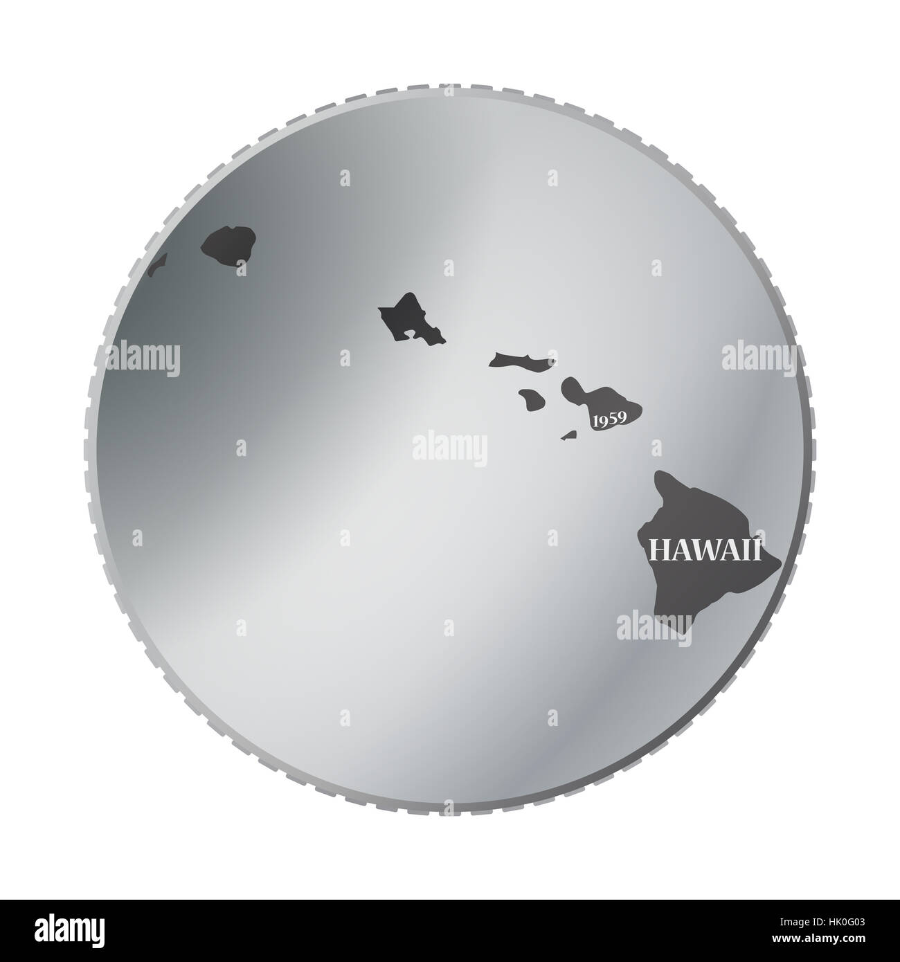 A Hawaii state coin isolated on a white background Stock Photo - Alamy