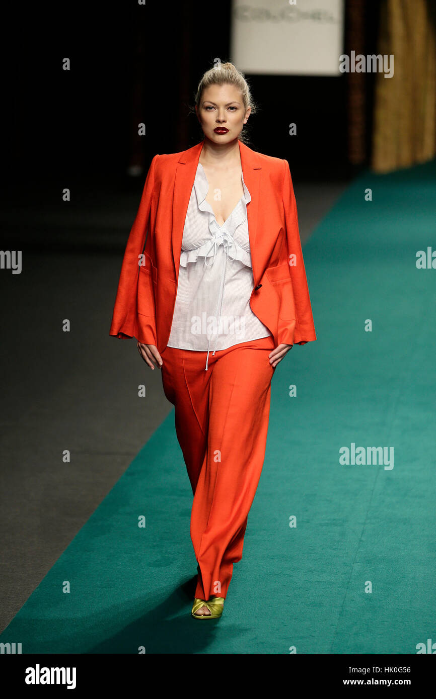 Models at the front row of "Couchel" collection during Pasarela Cibeles ...