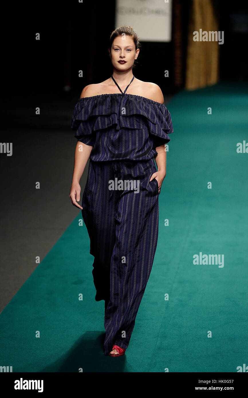 Models at the front row of "Couchel" collection during Pasarela Cibeles ...