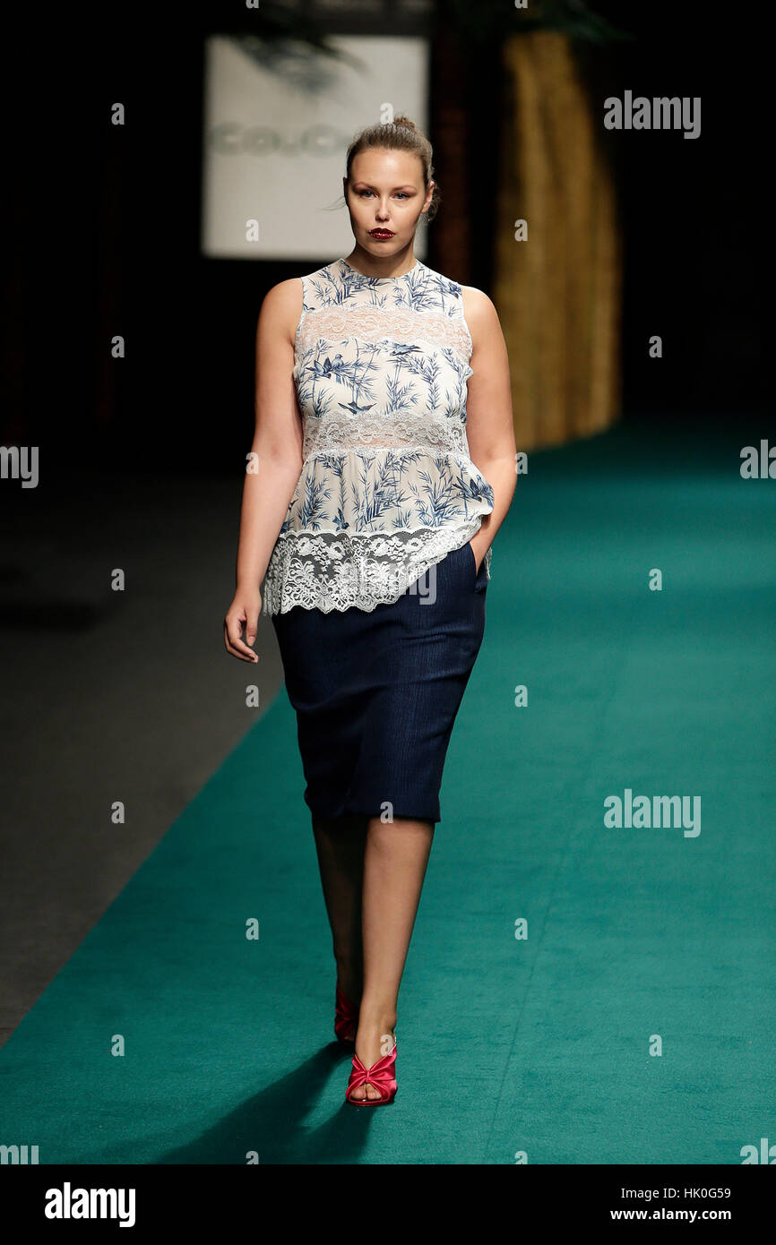 Models at the front row of "Couchel" collection during Pasarela Cibeles ...